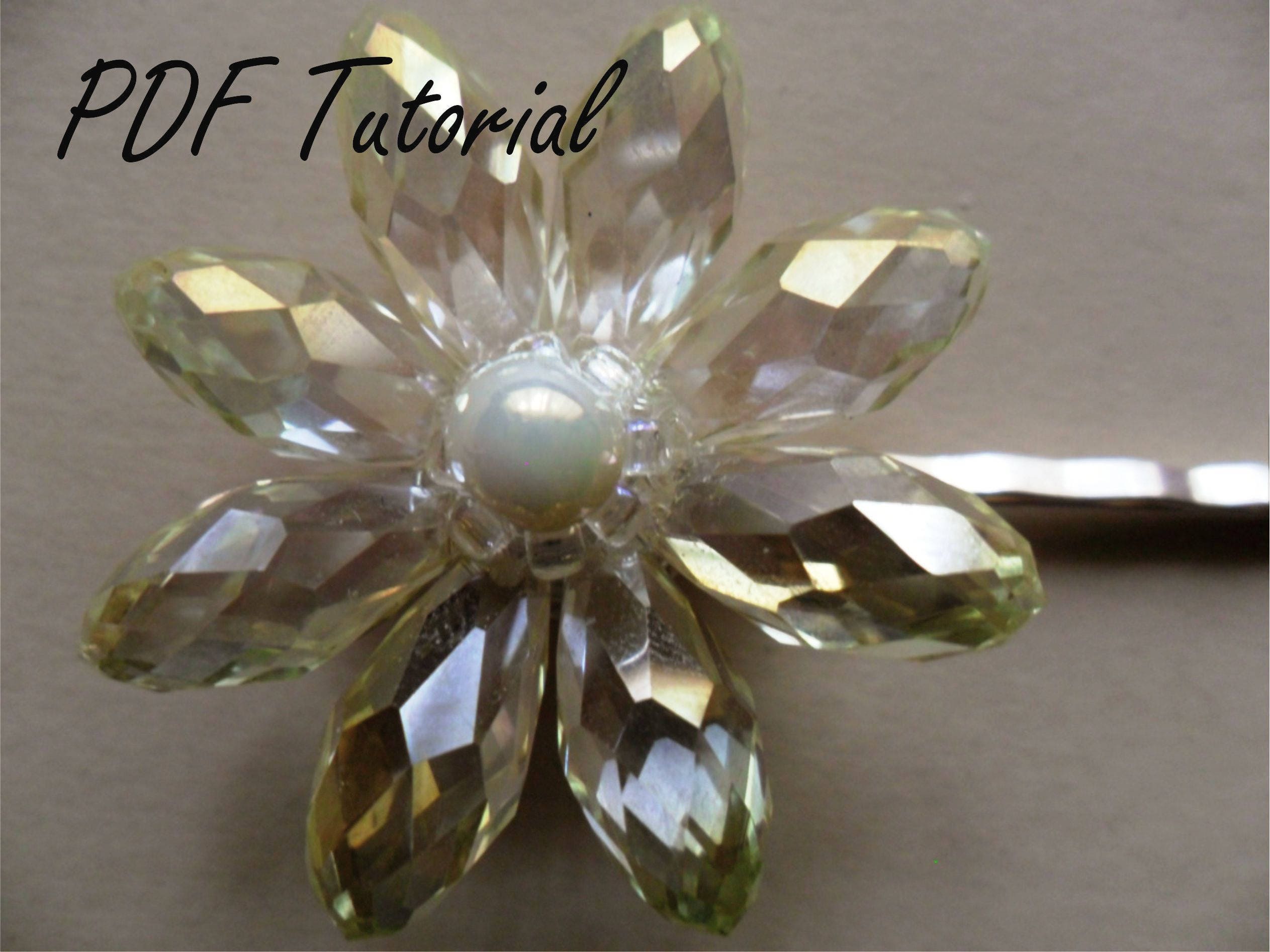 Beatrix Bridal Hair Pin Beadin Pattern Crystal Flower Hair - Etsy