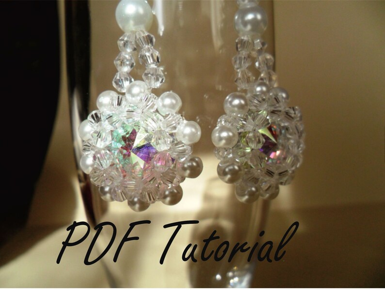 Andrea Earring Beading Pattern Crystal Pearl Bridal Earring Tutorial - Etsy