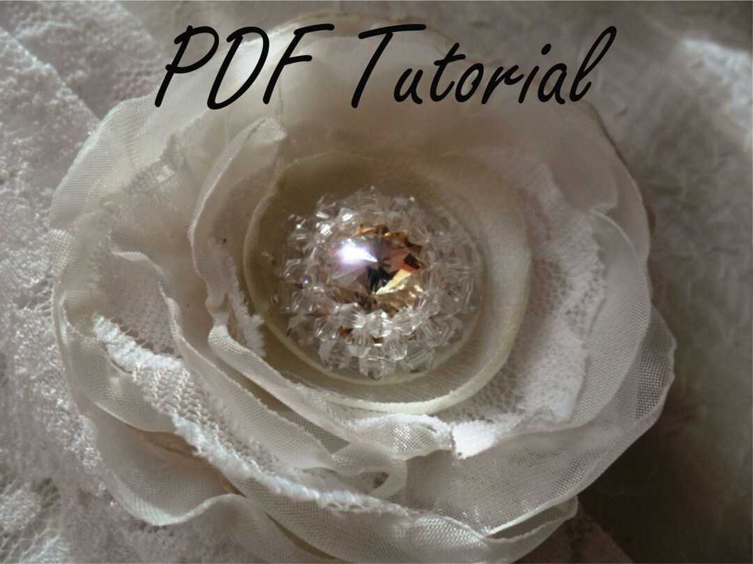 Carol - Crystal Glass Brooch Component Beading Pattern Fabric Flower ...