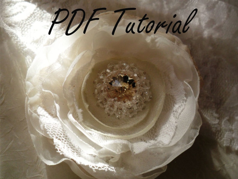 Carol - Crystal Glass Brooch Component Beading Pattern Fabric Flower ...