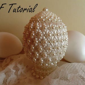 Nora - Easter Egg Ornament Beading Pattern Easter Decoration Beading Tutorial Easter Egg Table ...