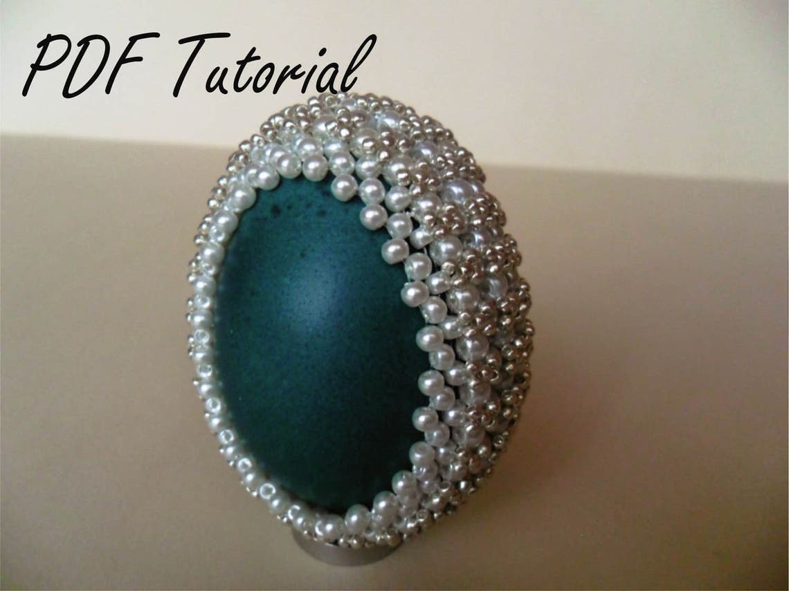 Beading Tutorial Ornament Easter Egg Tutorial Beaded Easter Egg Pattern Cassiopea Instructions ...
