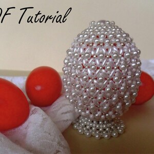 Dora - Easter Egg Ornament Beading Pattern Easter Decoration Beading Tutorial Easter Egg Table ...