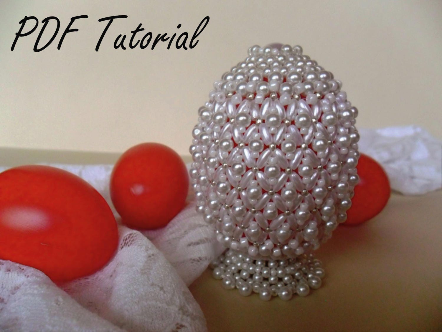 Dora - Easter Egg Ornament Beading Pattern Easter Decoration Beading ...