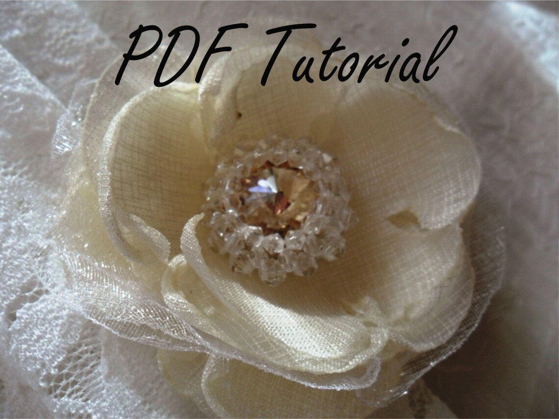 Carol Crystal Glass Brooch Component Beading Pattern Fabric Flower ...
