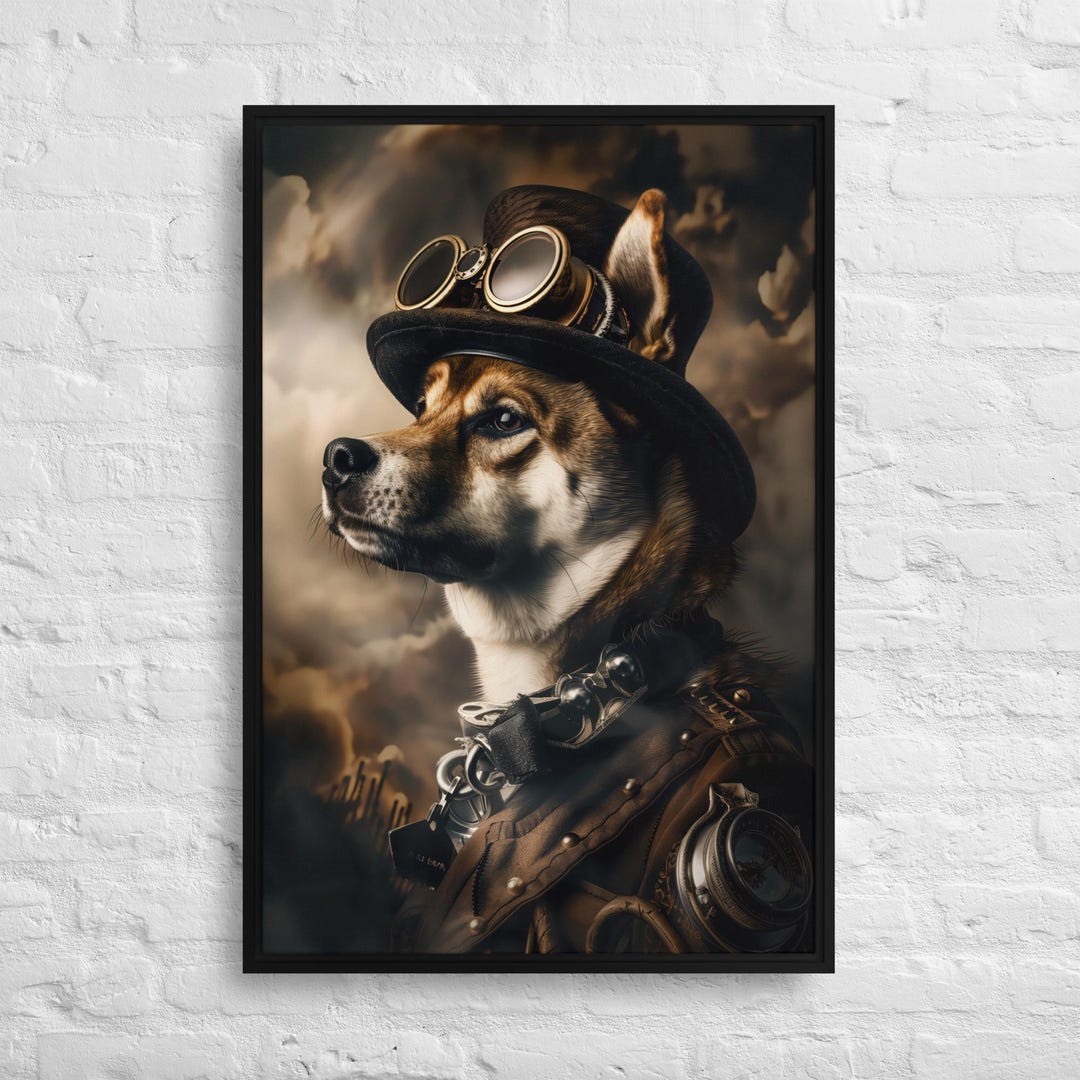 Steampunk Doge Shiba Inu Dog Portrait Dogecoin Crypto MEME Picture Wall ...