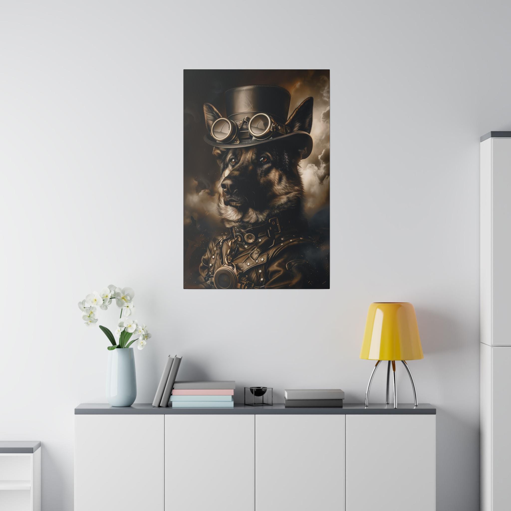 Steampunk German Shepherd Dog Picture Wearing Victorian Era Suit Top ...