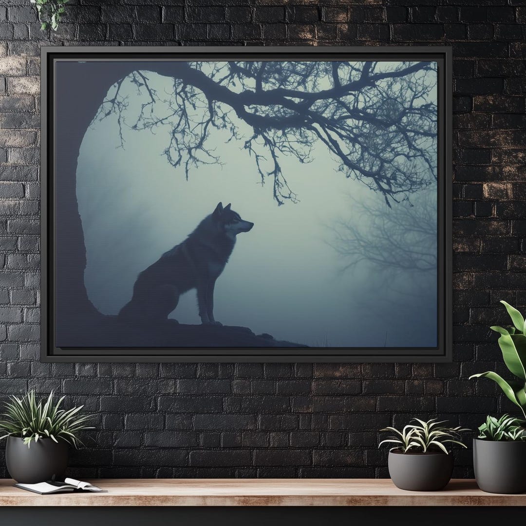 Lone Wolf Moody Wall Art - Dark Academia Decor Picture - Witchy Home ...