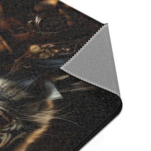 Steampunk Tiger Rug Indoor Floor Area Rug With Top Hat and Goggles ...