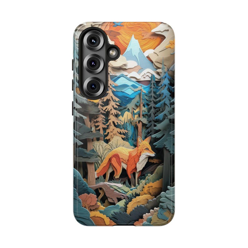 Fox Phone Case - Faux 3D Wood Art - Red Fox Phone Cover - Wildlife Fox ...
