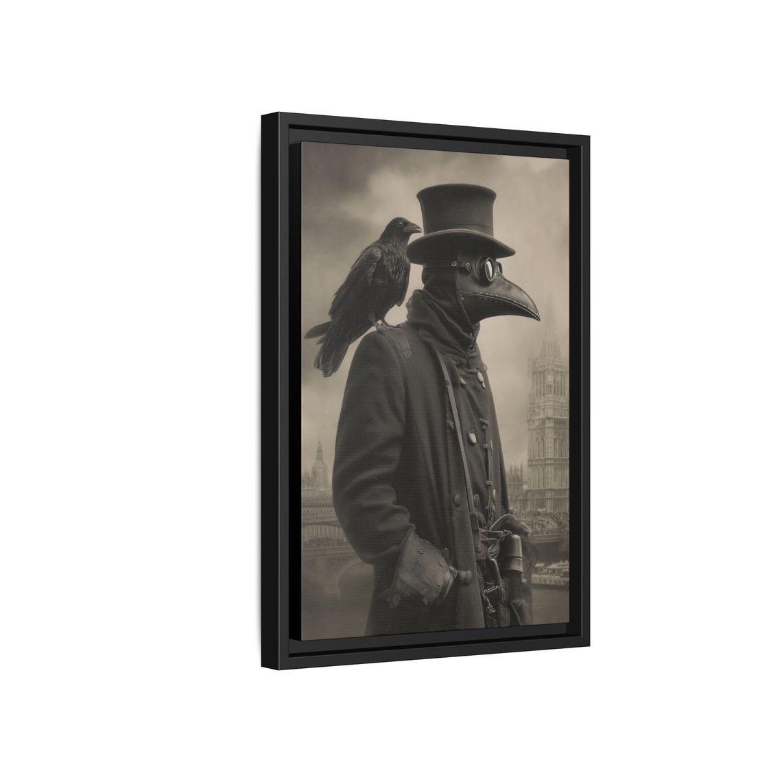 Vintage Plague Doctor With Raven Wall Art Industrial Victorian ...