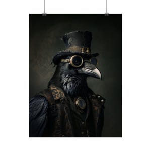 Steampunk Raven Picture Wall Art Print Vintage Industrial Victorian ...