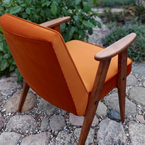Customizable Mid Mod Armchair Color of RUST - Etsy