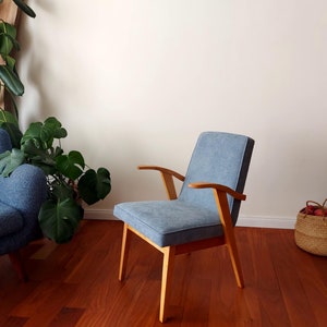 Light Blue Chair, Your Space, Denim Blue, Modernist, Wooden, Bent ...