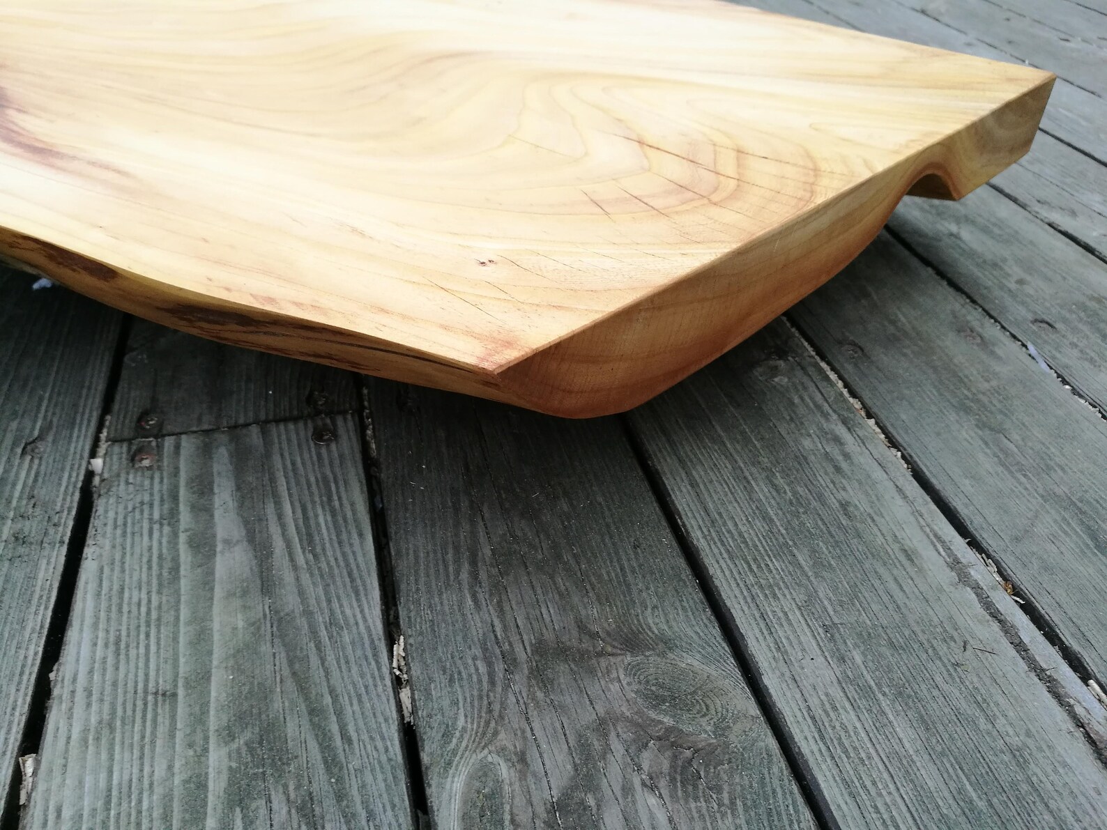 Thick Elm Slab Waved Grain Dramatic Splits Dynamic Form - Etsy