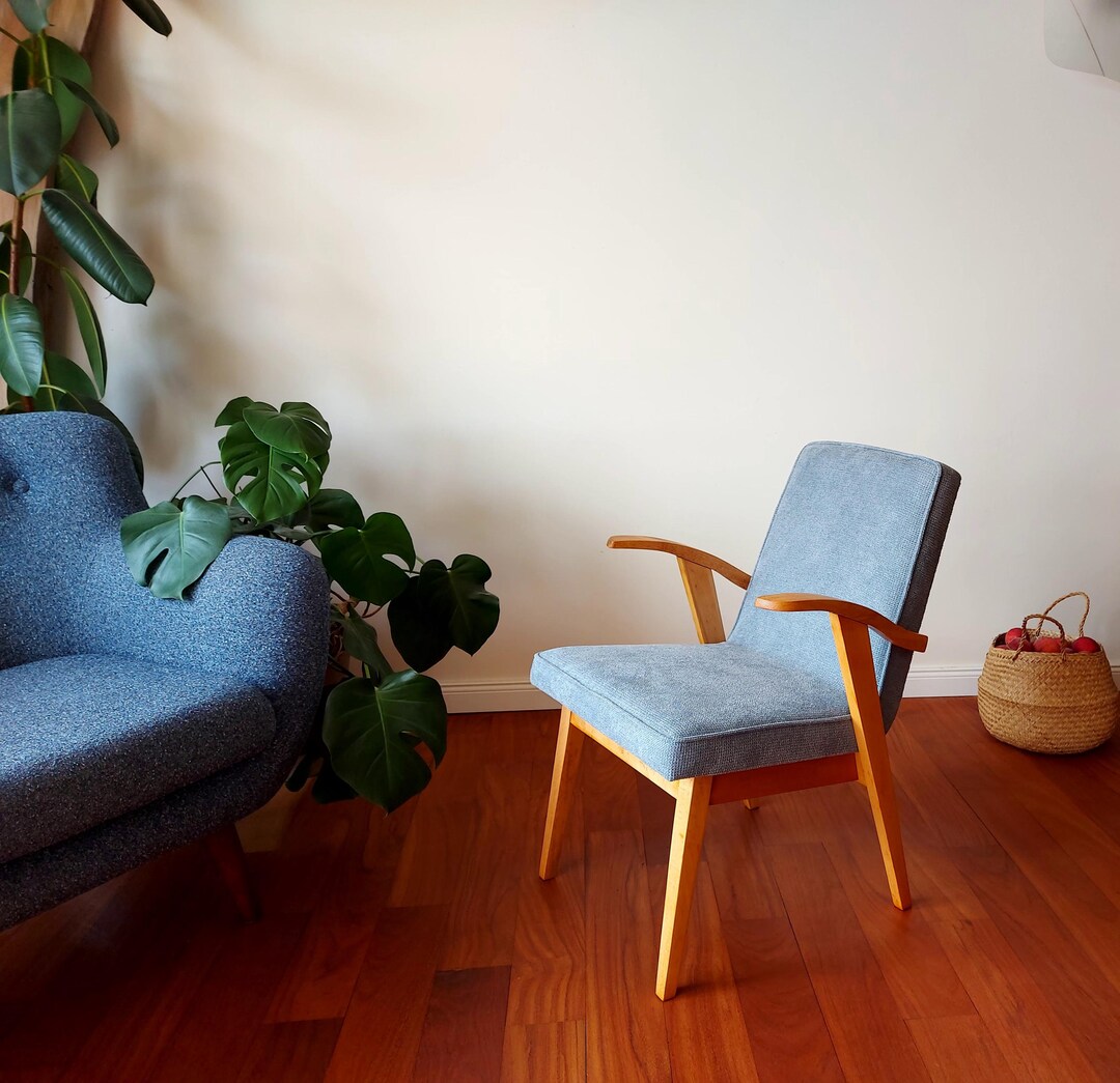 Light Blue Chair, Your Space, Denim Blue, Modernist, Wooden, Bent ...