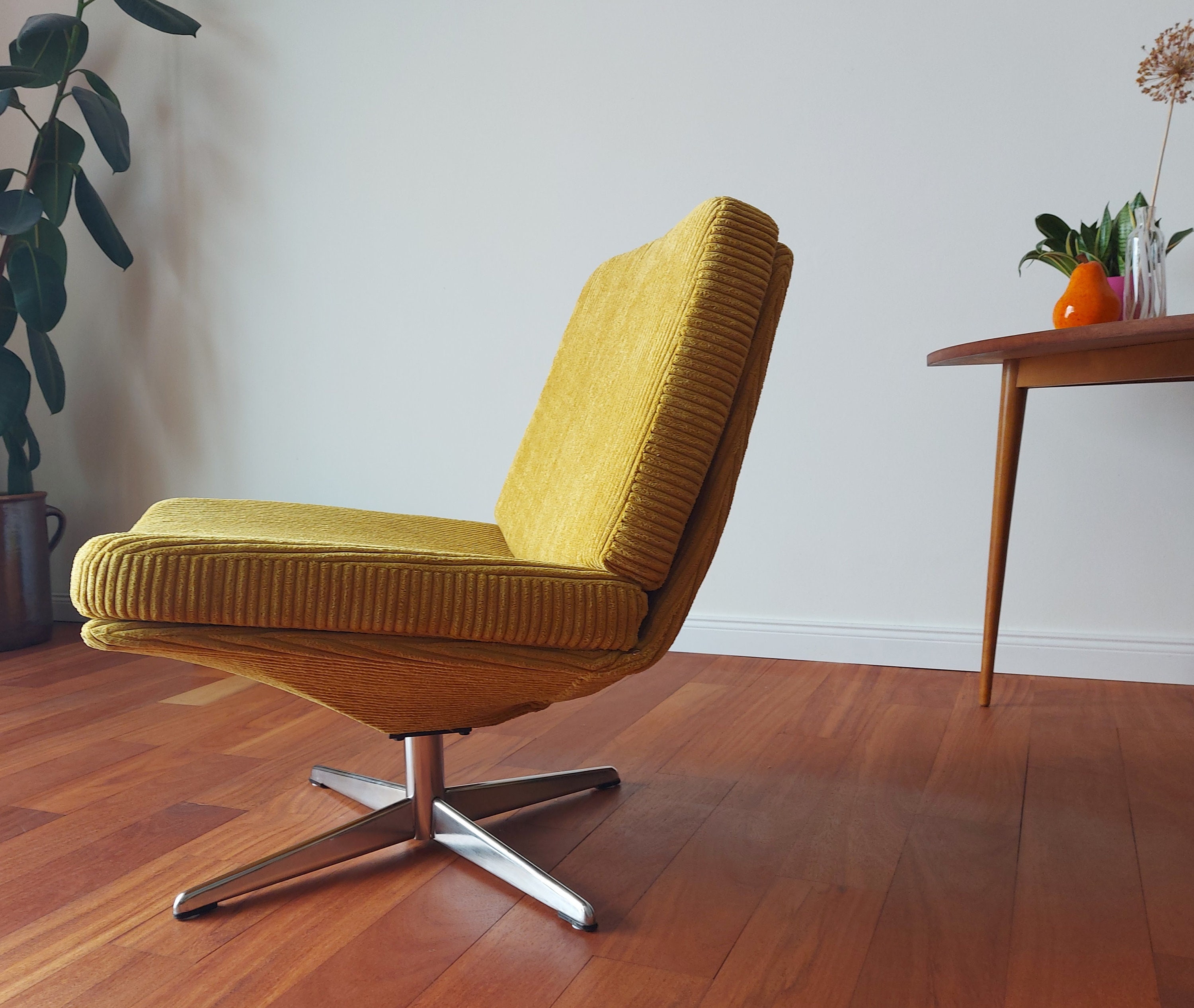 Design Your Vintage Chair Mila customisable Low Club Chair by Ikea retro Swivel Corduroy Scandinavian Design Iconic 60s Style revolving Etsy