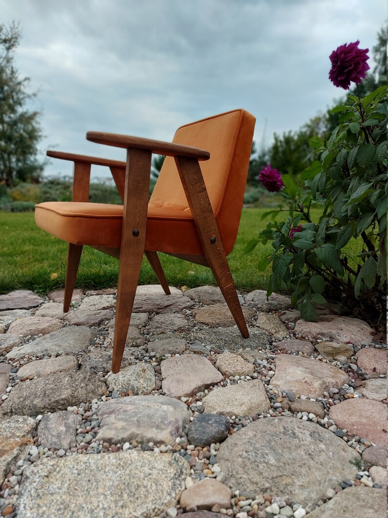 Customizable Mid Mod Armchair Color of RUST - Etsy