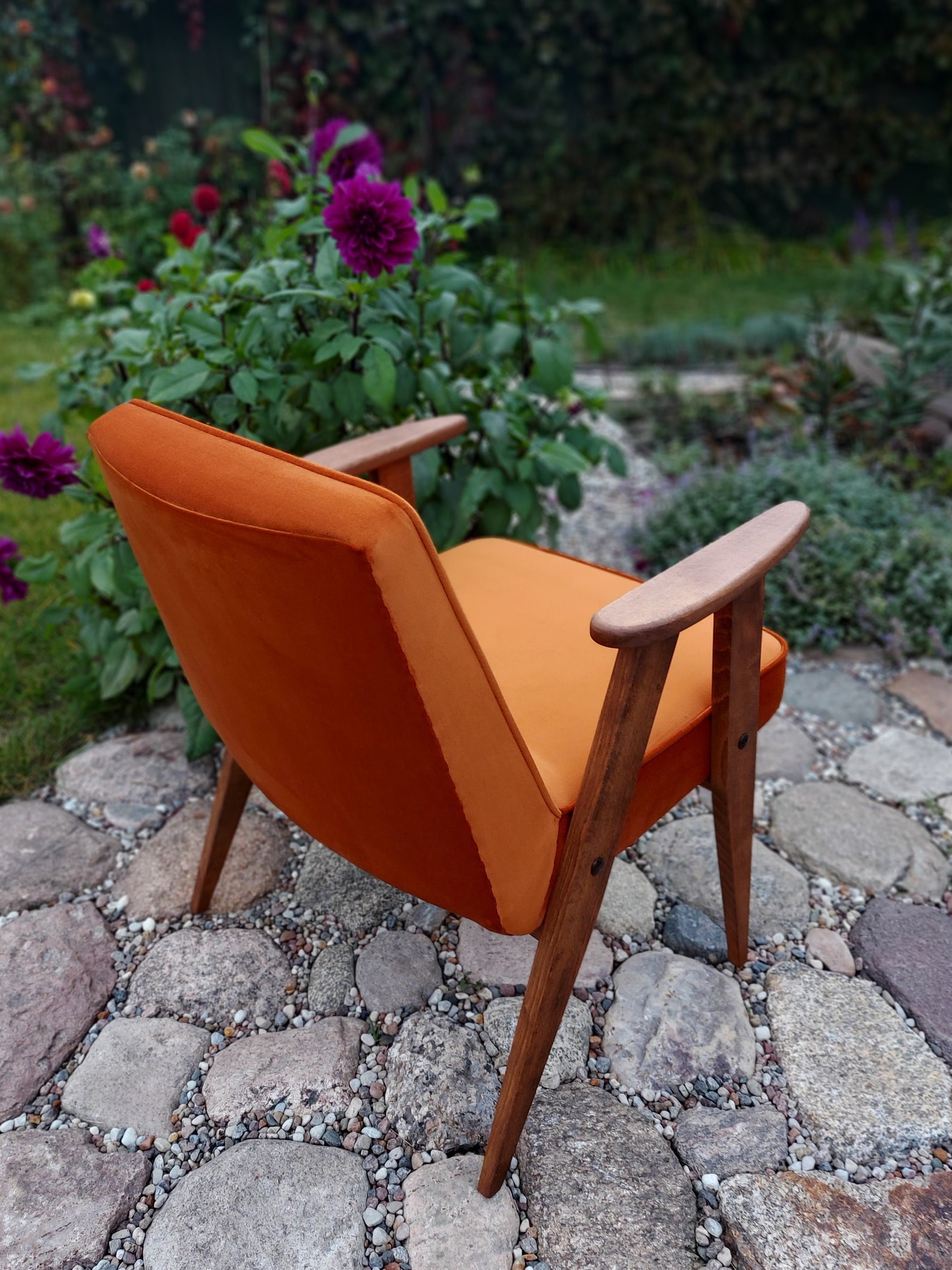 Customizable Mid Mod Armchair Color of RUST - Etsy