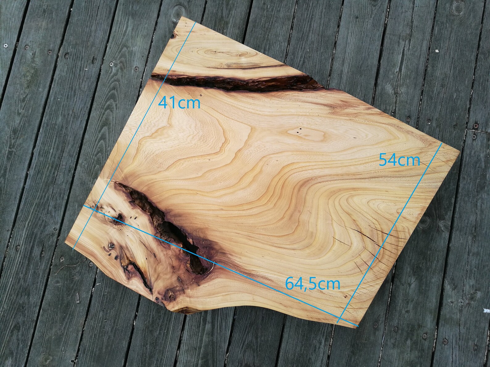 Thick Elm Slab Waved Grain Dramatic Splits Dynamic Form - Etsy