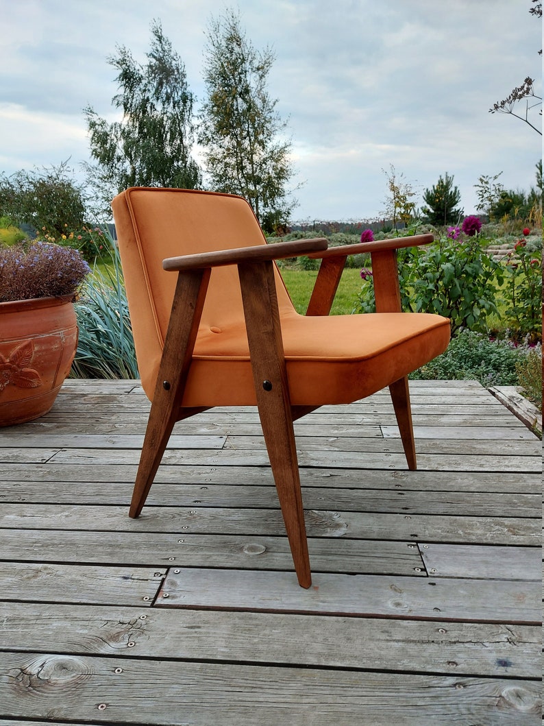Customizable Mid Mod Armchair Color of RUST - Etsy