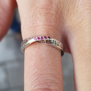 Jewish Wedding Ring, Hebrew Ring, Ruby Gemstone Ring, Judaica Ring ...