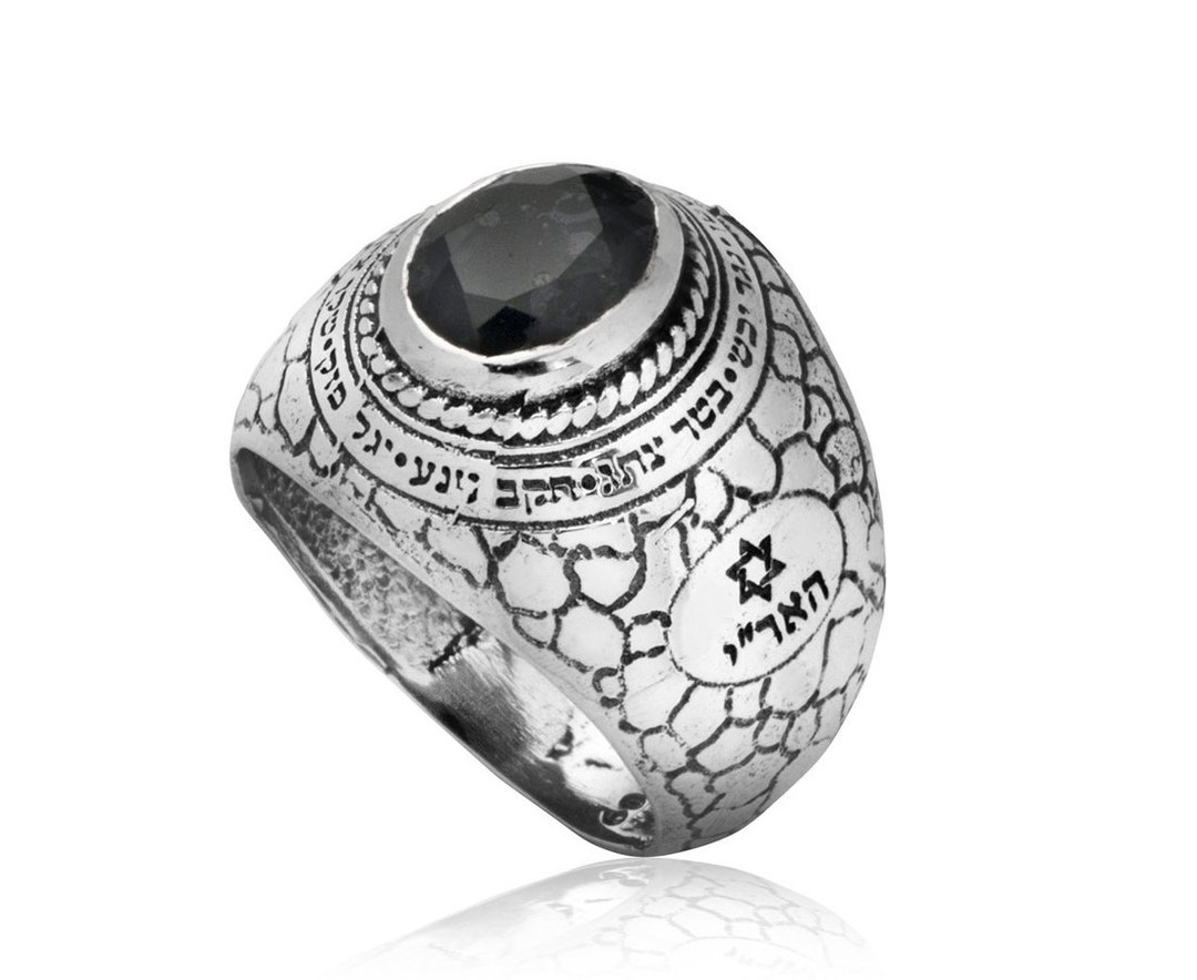 Kabbalah Ring, Protection Ring, Evil Eye Ring, Black Onyx Ring, Men ...