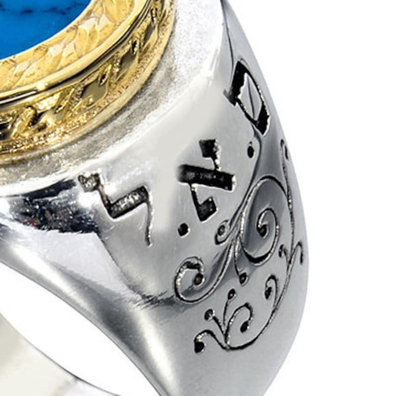 King Solomon Ring, Prosperity Stone, Kabbalah Jewelry, Turquoise Stone ...