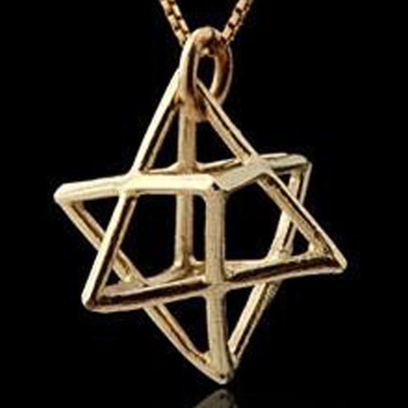 Merkaba Necklace, Kabbalah Jewelry, Jewish Star Necklace, Merkaba Star ...
