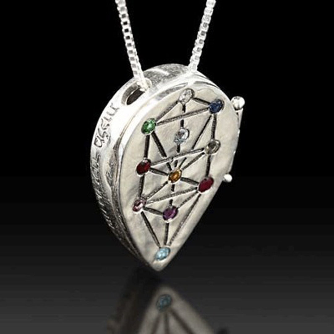 Kabbalah Necklace, Silver Tree of Life Pendant, Ten Sephiroth Pendant ...