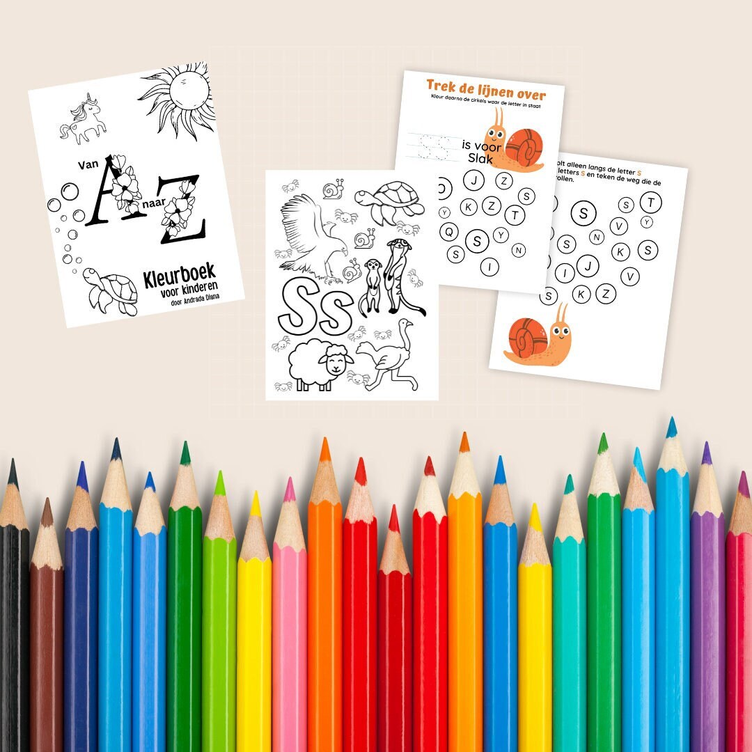 DUTCH/ 80 Printable Alphabet Coloring Pages Worksheets for - Etsy