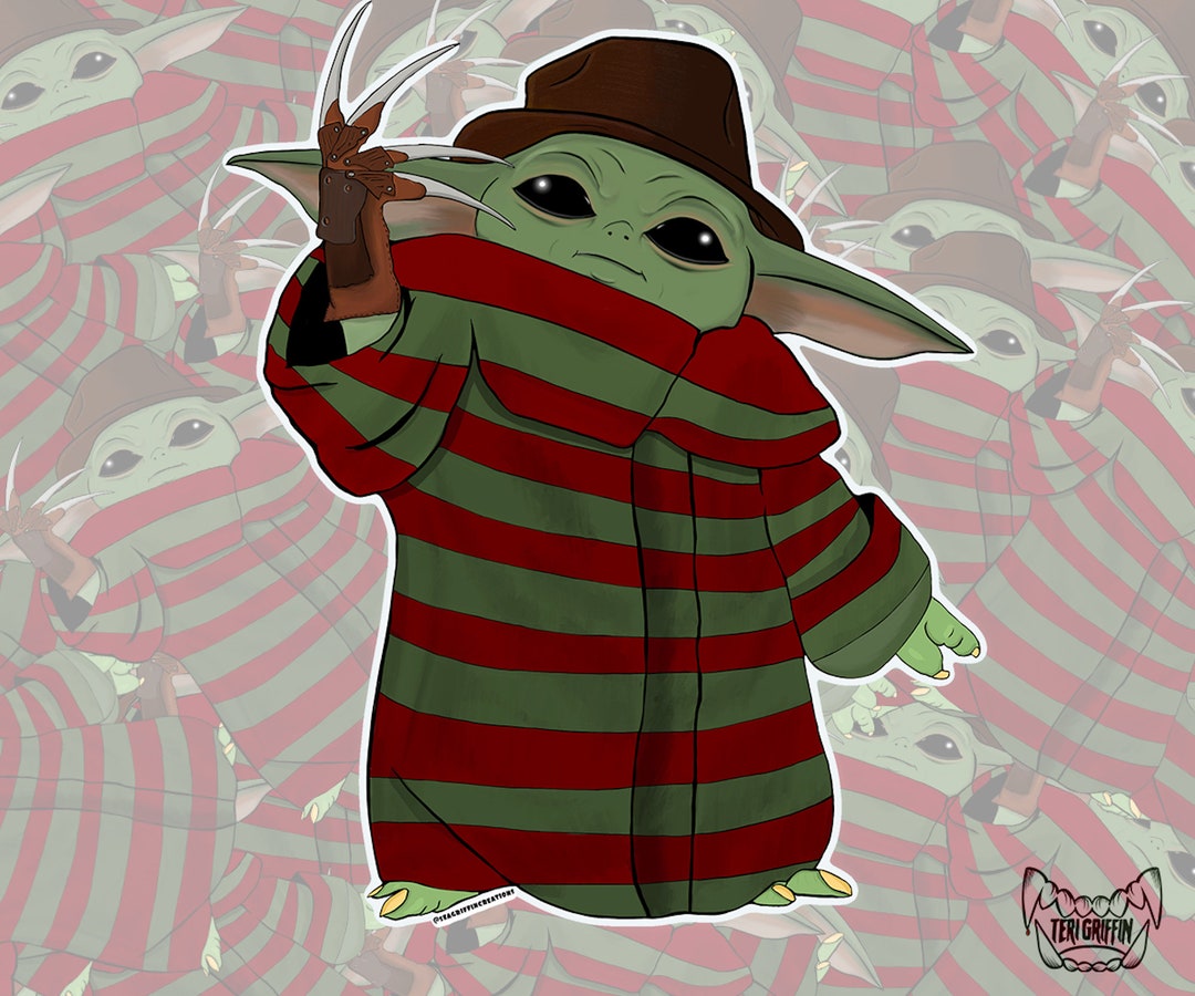 Horror Child Sticker: Grogu Freddy Krueger Mashup - Etsy
