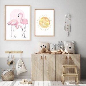 Flamingo Duo Watercolour Art Print. Pink Flamingos Poster or - Etsy