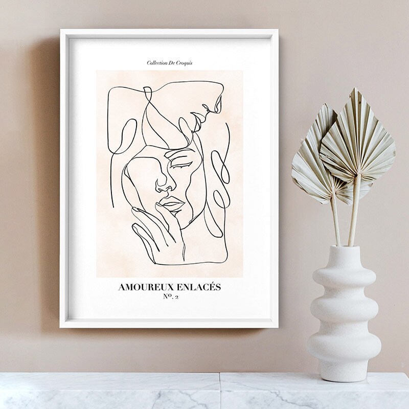 Abstract Line Art Figures II Art Print. Designer Chic Wall - Etsy