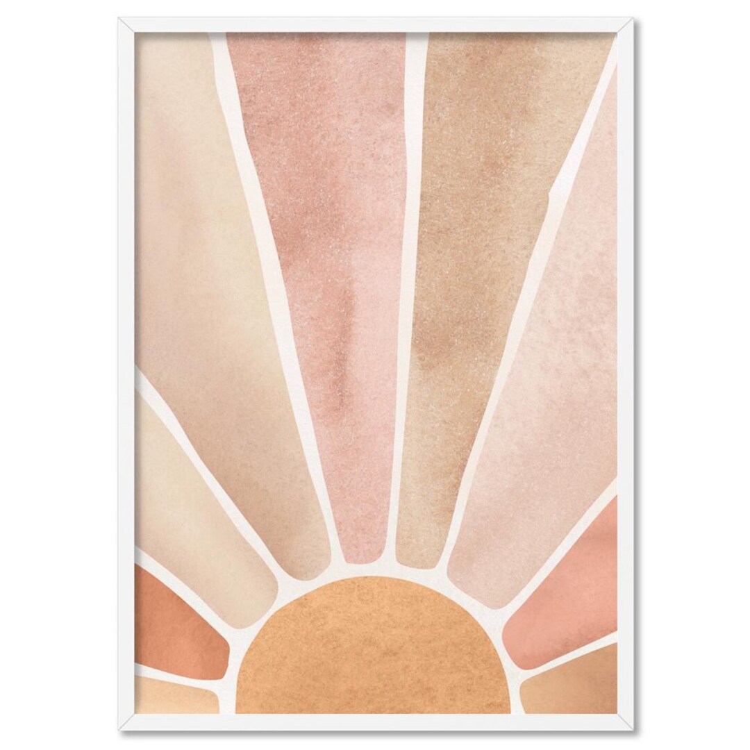 Watercolour Sunburst Boho Print. Hand Drawn Design, Perfect for Nursey ...