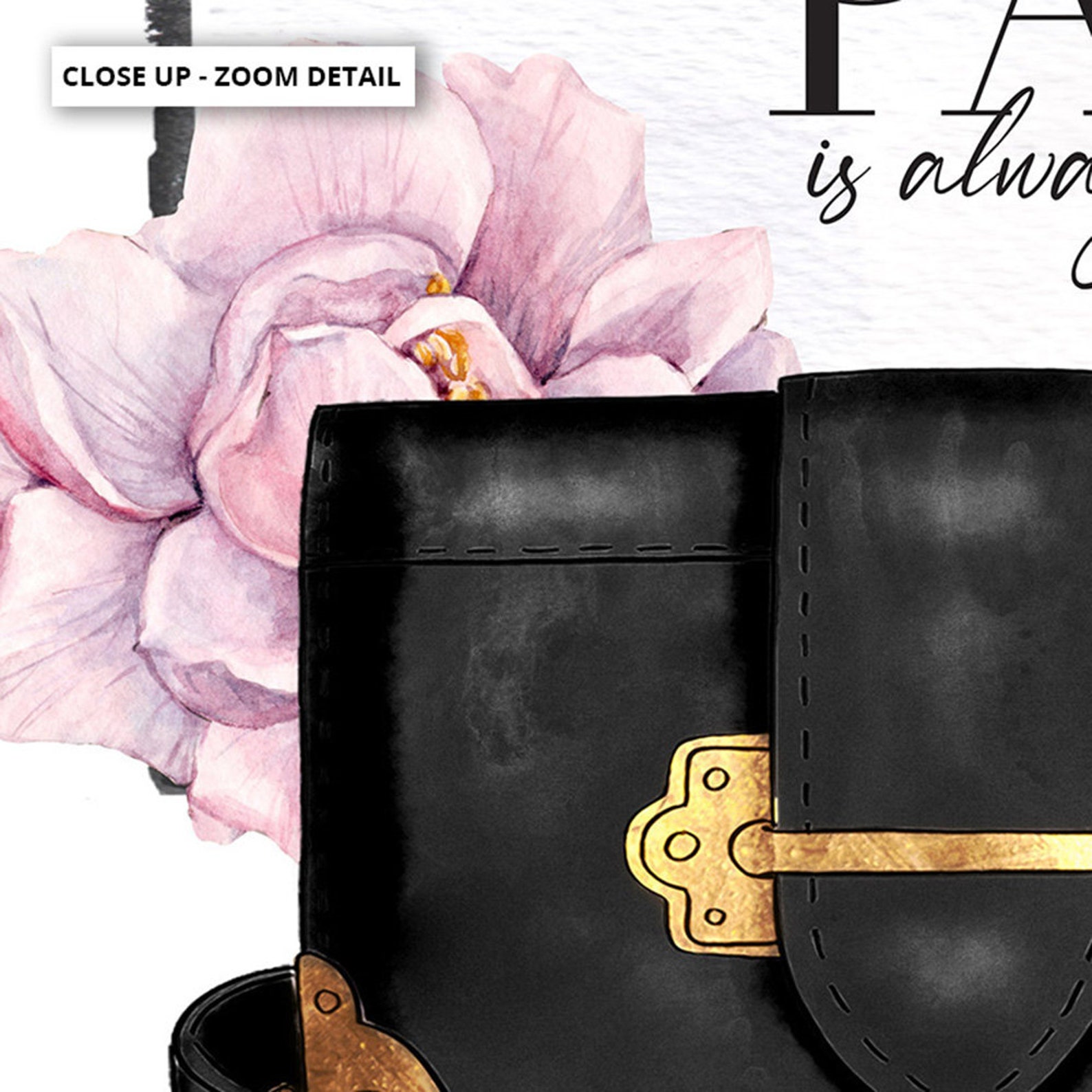 Shopping Bag Paris Wall Art II. Watercolour Pretty Art Print. - Etsy