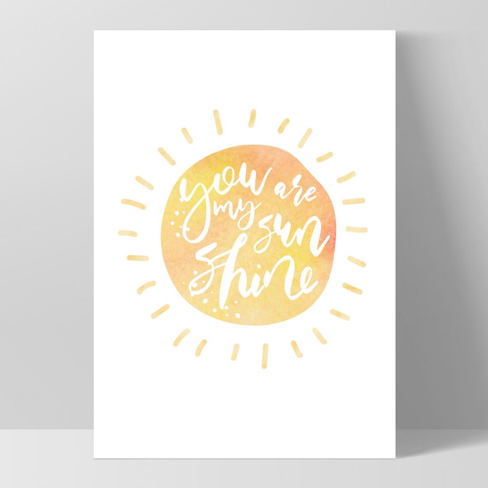 Sunshine Sun Art Print. Boho Pastel Yellow. Watercolour Tones Printed ...