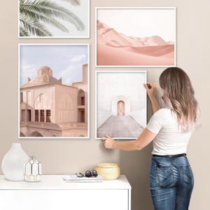 Blush Boho Desert Dunes Wall Art. Pastel Sand Dunes Sahara Poster ...