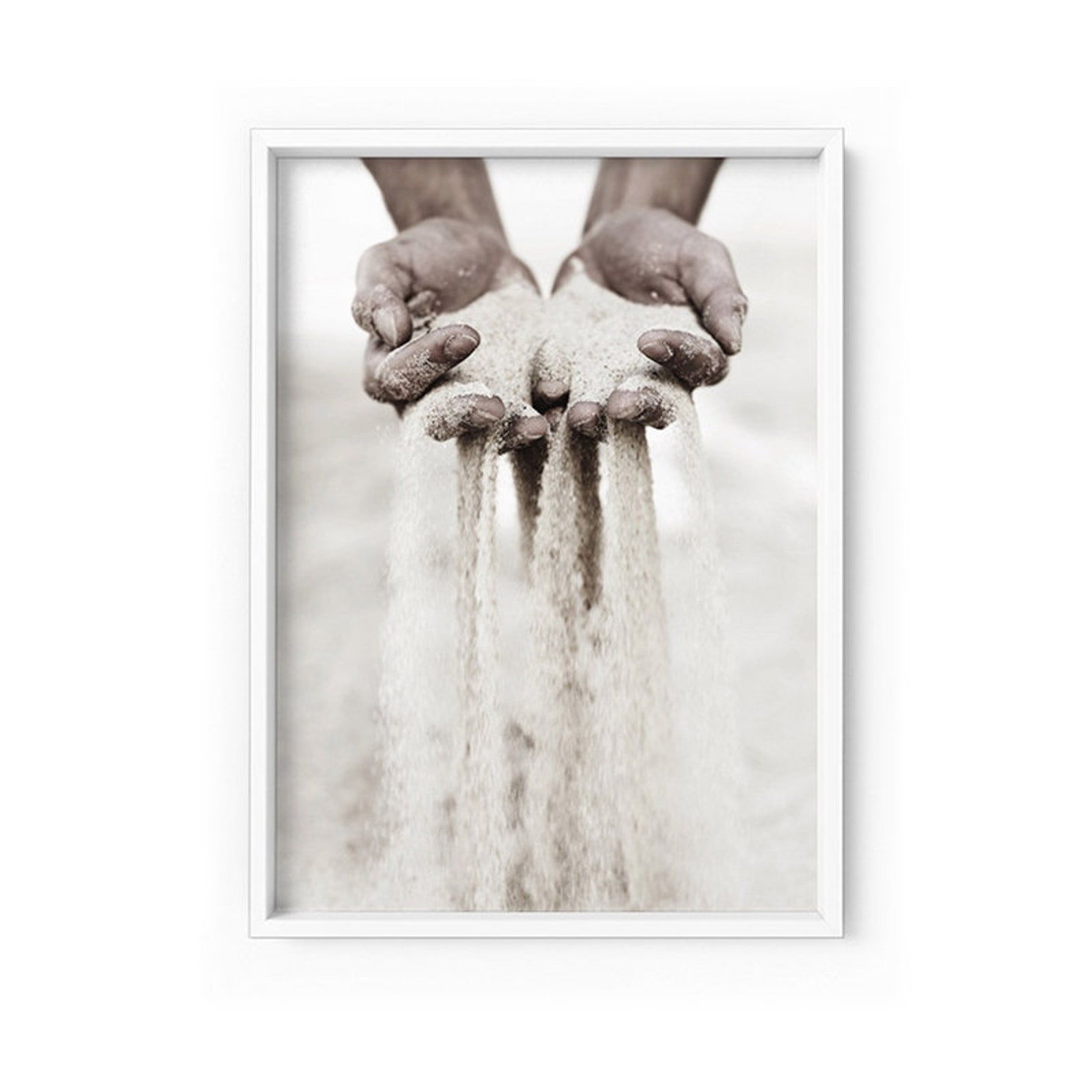 Sand Falling Through Hands Art Print. Coastal Neutral Tones. - Etsy