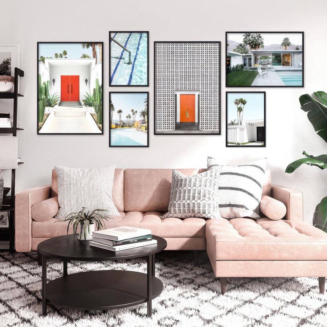 Palm Springs Pool View Poster. Southern Californian Home Wall Art. Mid ...