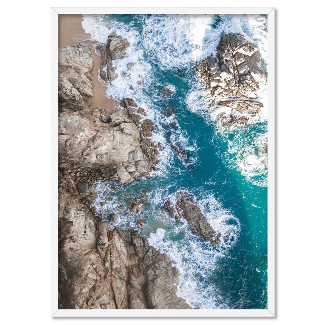 Rocky Coast From Above II. Wall Art Print, Rocks & Beach Coastline by ...