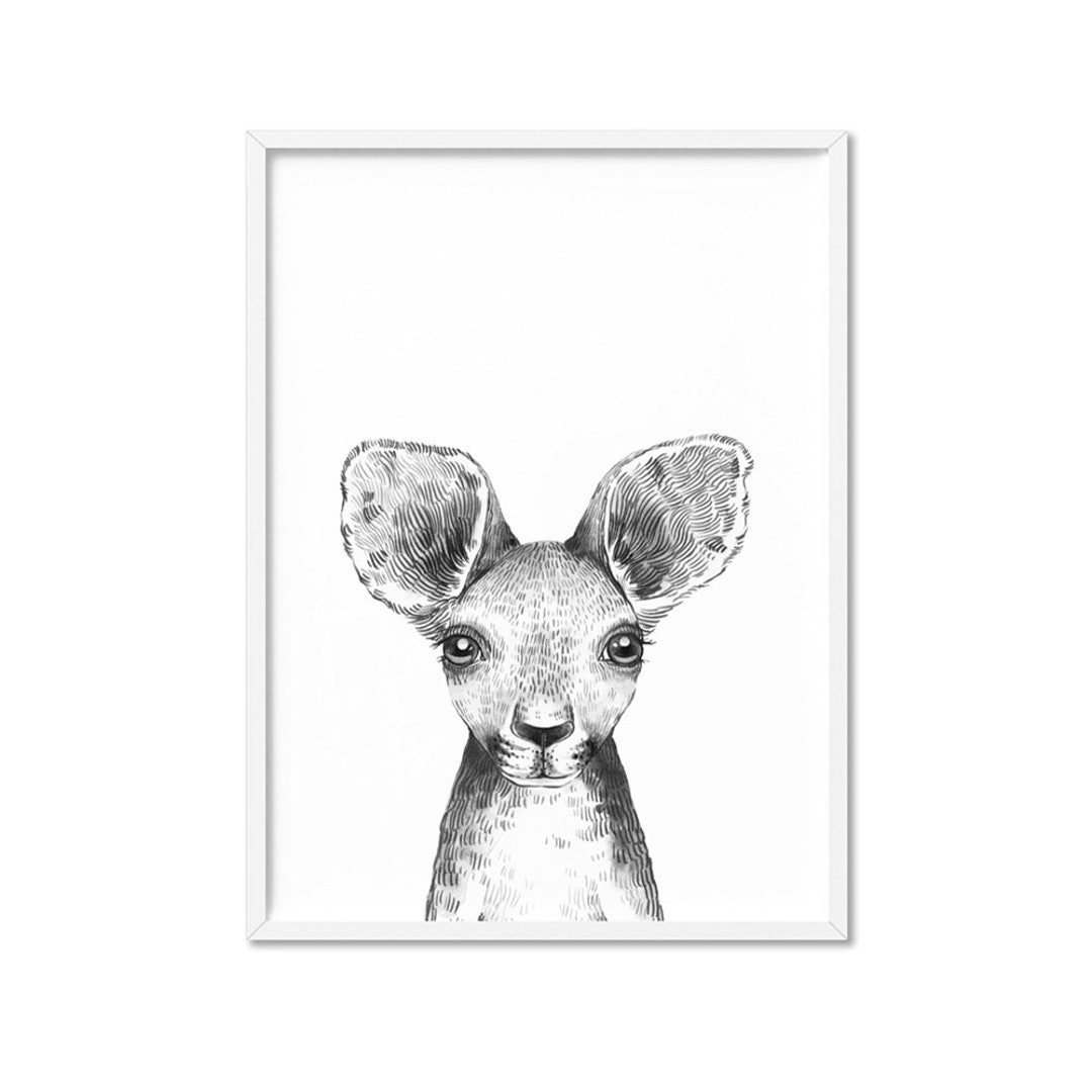 Kangaroo Wall Art Print. Native Australian. Nursery Prints in - Etsy