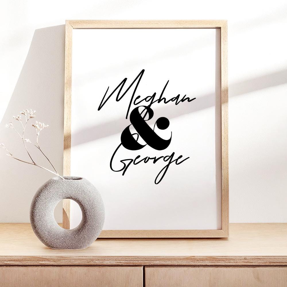 Personalised Couple Name Print. Perfect Customised Wedding, Engagement ...