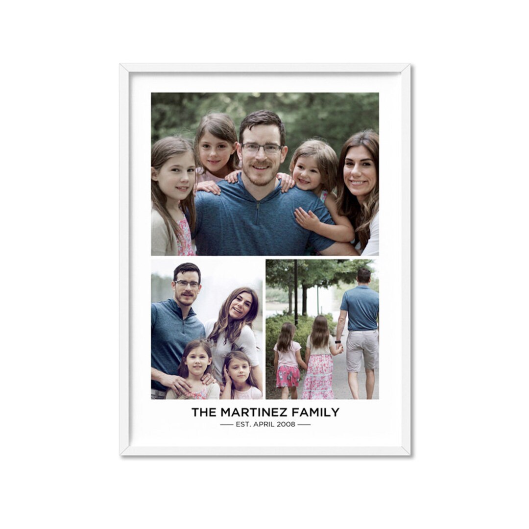 Family Photos in Trio Collage Art Print Poster or Framed Wall - Etsy