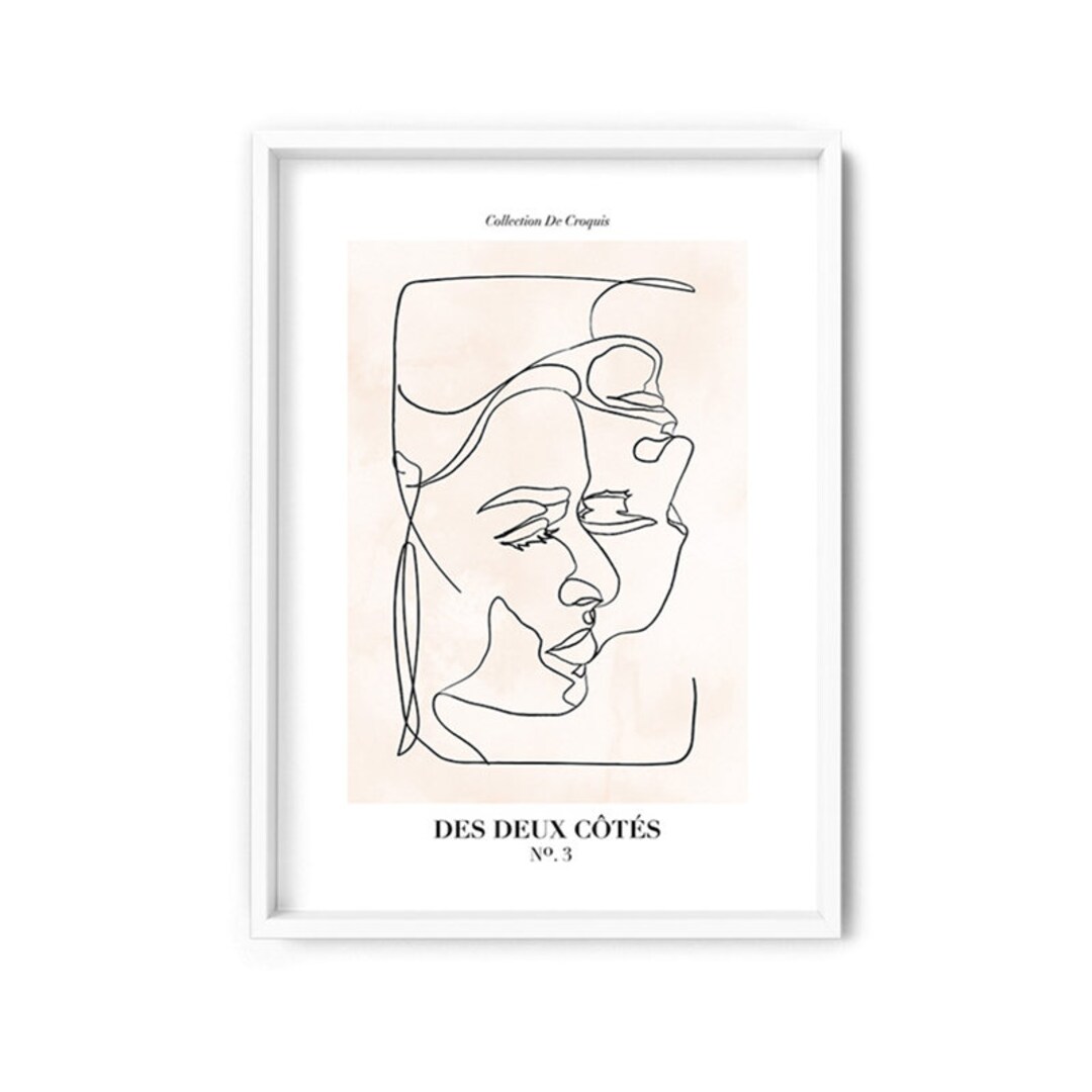 Abstract Line Art Figures III Art Print. Designer Chic Wall - Etsy