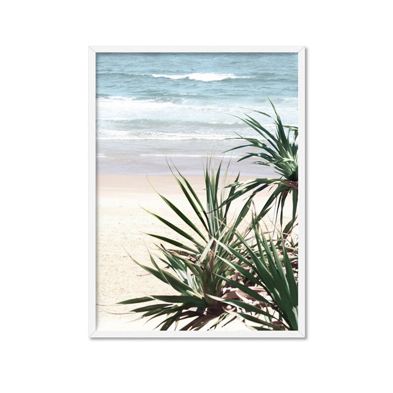 Byron Bay Poster. Pandanus Palms Beach View Art Print. Sand & - Etsy