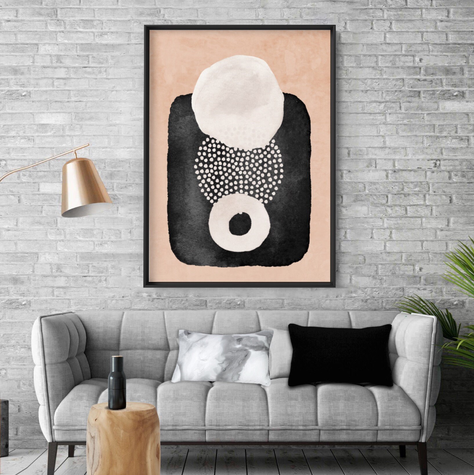 Boho Poster Abstract Watercolour Shapes I. Black & Warm - Etsy