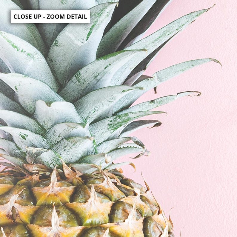 Pineapples on Pastel Pink Art Print. Soft Tones Pineapple Poster ...