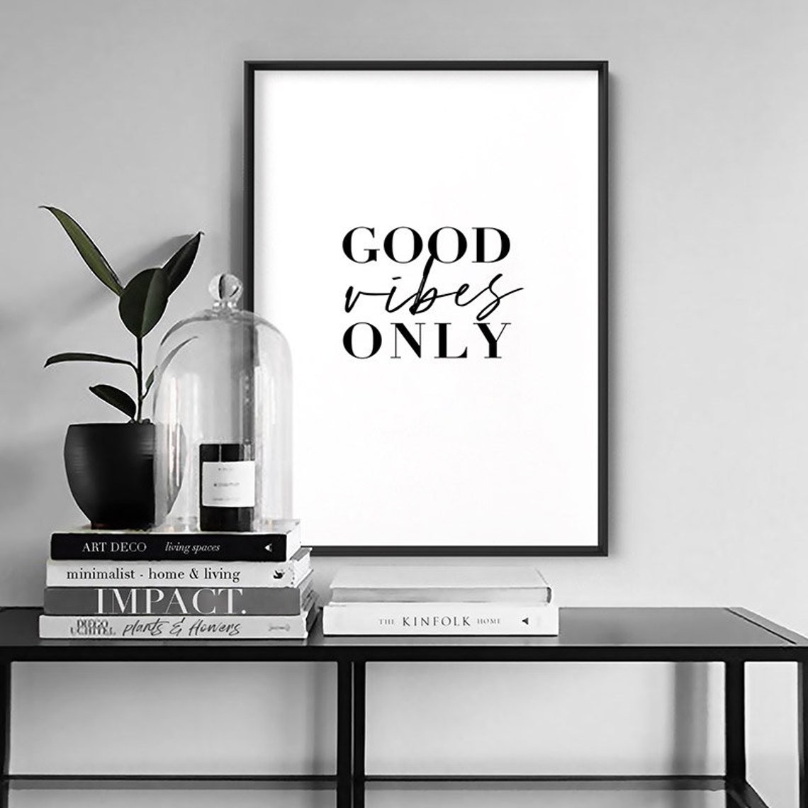 Good Vibes Only Typography Print. Simple Minimal Design Black | Etsy