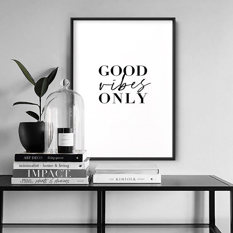 Good Vibes Only Typography Print. Simple Minimal Design Black | Etsy Good Vibes Only Typography Print. Simple Minimal Design Black | Etsy